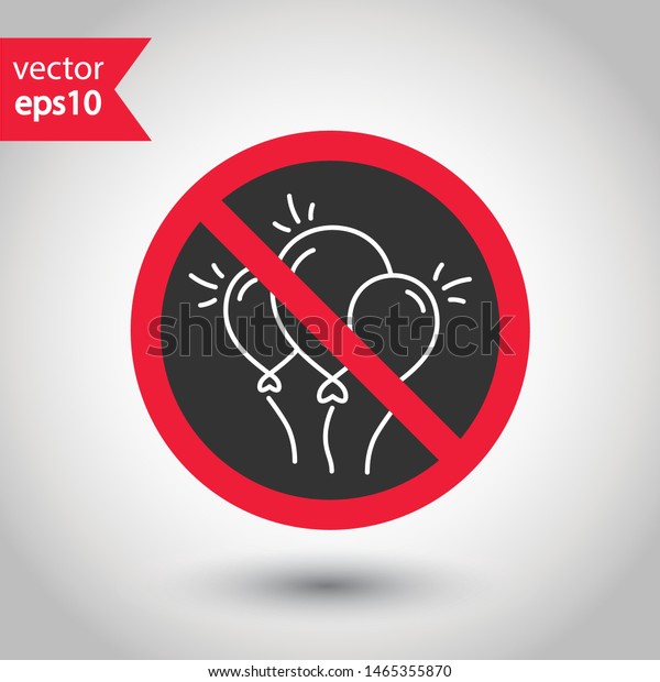 No Balloon Icon Prohibited Balloon Vector Stock Vector (Royalty Free ...