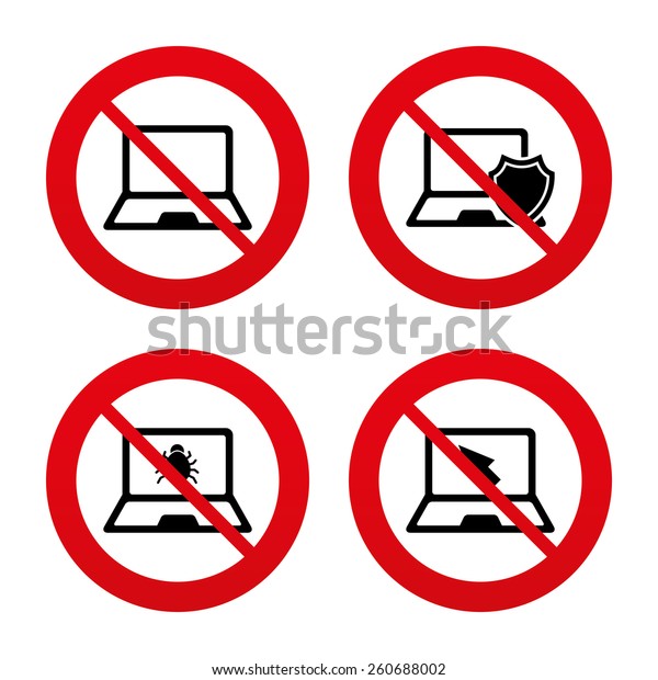 No Ban Stop Signs Notebook Laptop Stock Vector (Royalty Free) 260688002