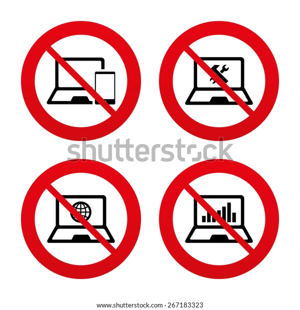 No Ban Stop Signs Notebook Laptop Stock Vector (Royalty Free) 267183323 ...