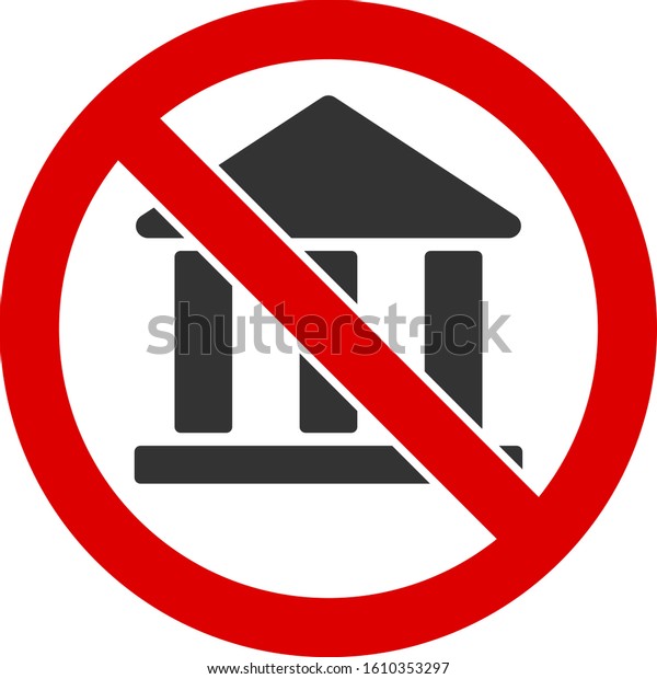 No Bank Building Vector Icon Flat Stock Vector (Royalty Free) 1610353297