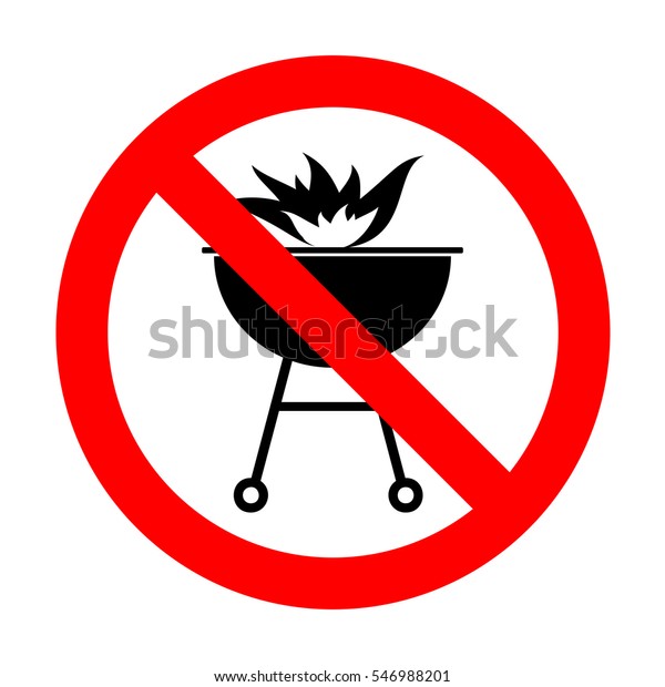 No Barbecue Fire Sign Stock Vector (Royalty Free) 546988201 | Shutterstock