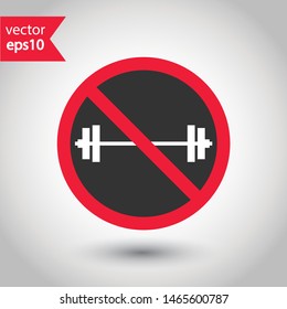 No Barbell Icon Prohibited Lifting Weight Stock Vector (Royalty Free ...