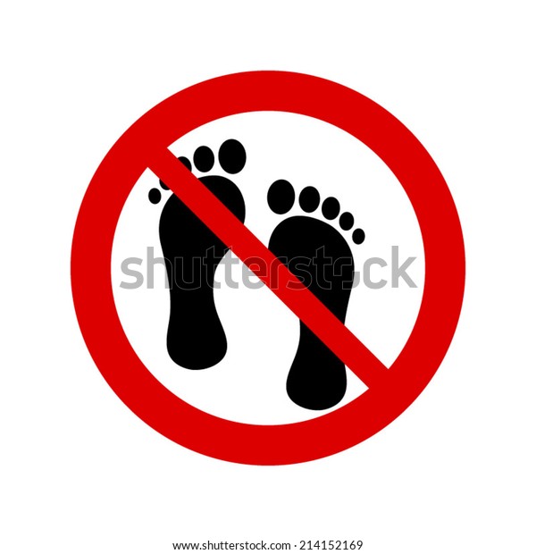 No Barefoot Sign Stock Vector (Royalty Free) 214152169 | Shutterstock