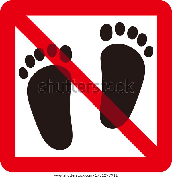 No Barefoot Sign Isolated Vector Illustration Stock Vector (Royalty ...