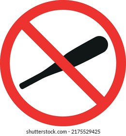No Baseball Bat Sign Forbidden Signs Stock Vector (Royalty Free ...