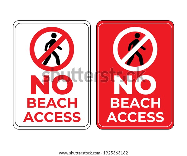 No Beach Access Sign Vector Beach Stock Vector (Royalty Free ...