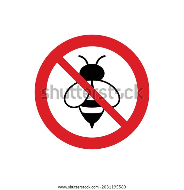 No Bee Icon Prohibited Bee Icon Stock Vector (Royalty Free) 2031195560 ...