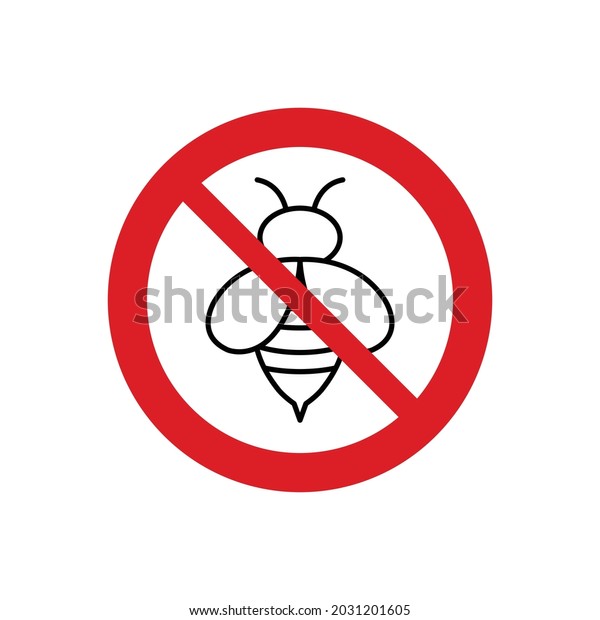 No Bee Icon Prohibited Bee Icon Stock Vector (Royalty Free) 2031201605 ...