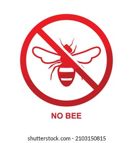 No Bee Sign Isolated On White Stock Vector (Royalty Free) 2103150815 ...