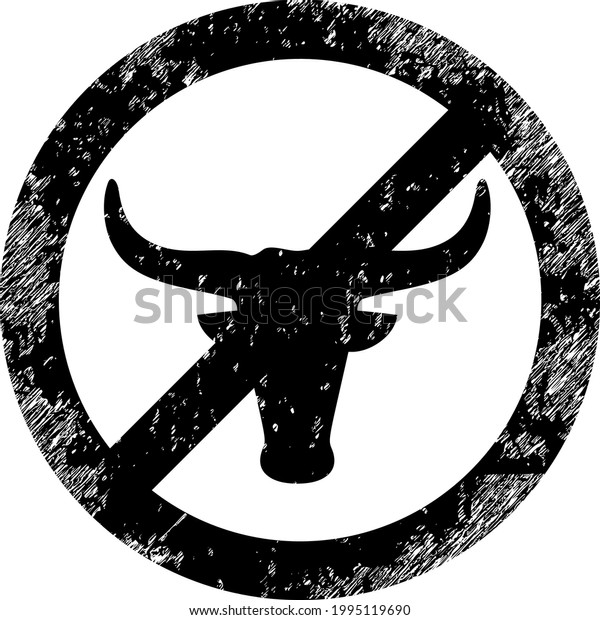 No Beef Icon Grunge Style Isolated Stock Vector (Royalty Free ...