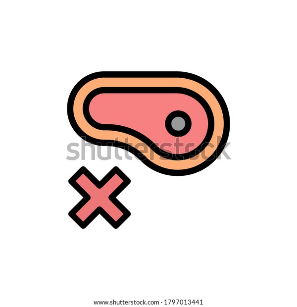 No Beef Icon Simple Color Outline Stock Vector (Royalty Free ...