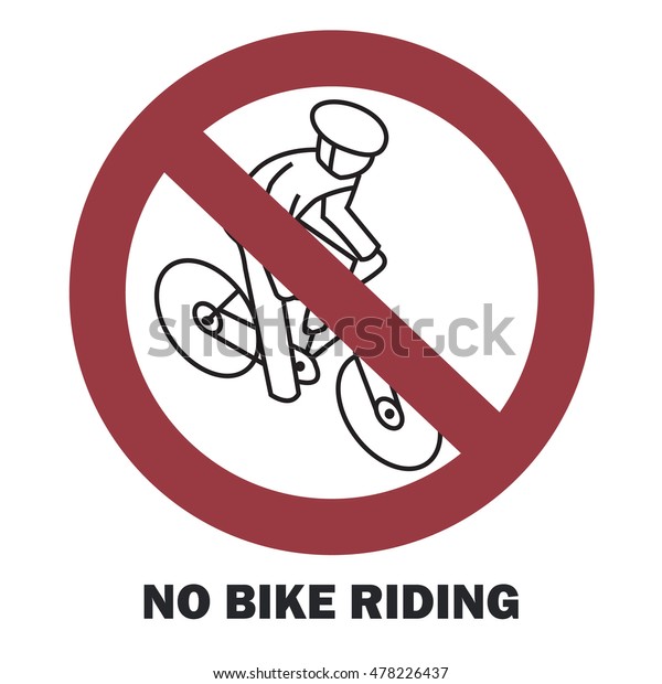 No Bicycle Riding Warning Sign Stock Vector (Royalty Free) 478226437 ...