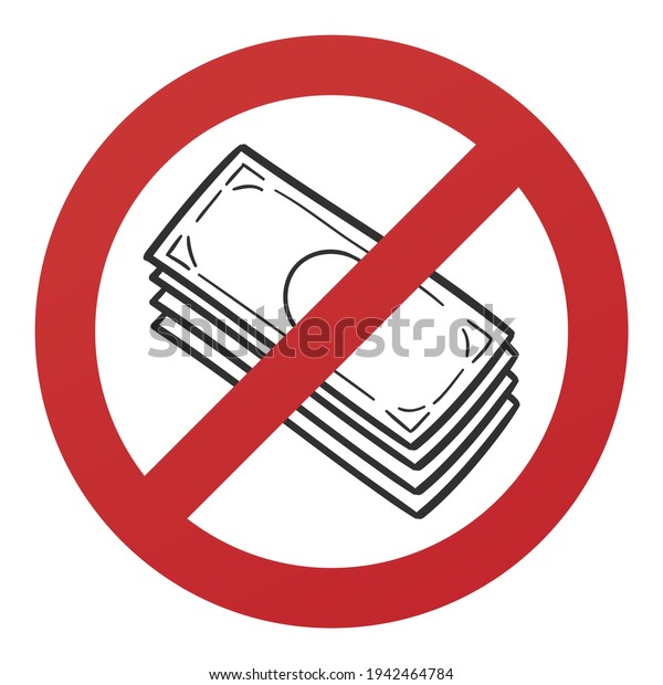 No Bills Symbol Isolated On White Stock Vector (Royalty Free ...