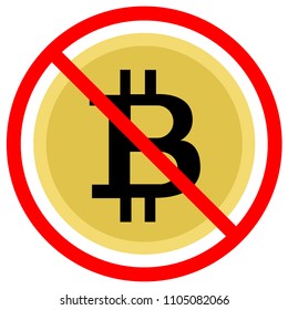 No Bitcoin Symbol Not Allowed Sign Stock Vector (Royalty Free ...