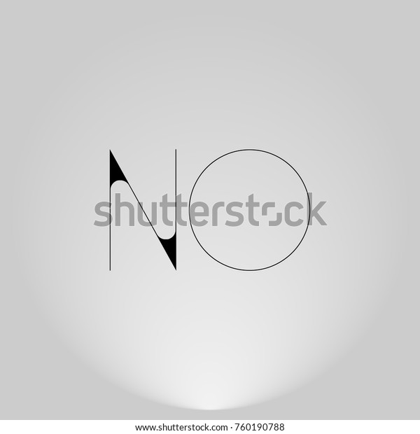 No Black Thin Minimalist Logo Design Stock Vector (Royalty Free ...