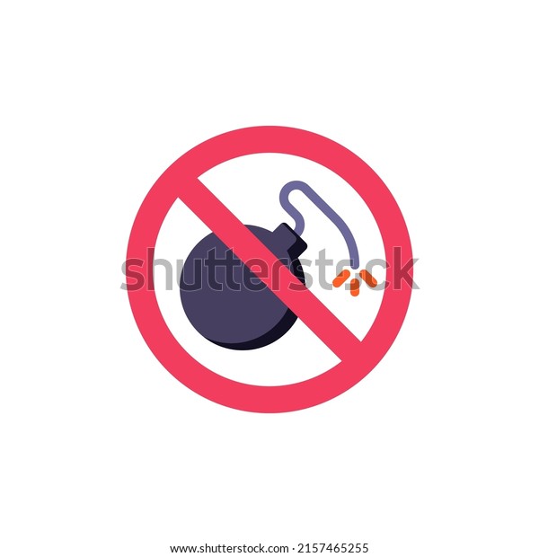No Bomb Prohibited Flat Icon No Stock Vector (Royalty Free) 2157465255 ...