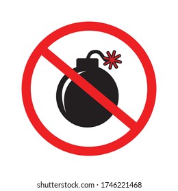 No Bomb Sign Icon Vector Stock Vector (Royalty Free) 1746221468