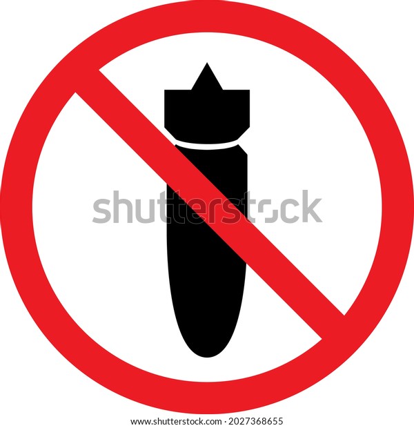 No Bombing Sign Red Circle Background Stock Vector (Royalty Free ...