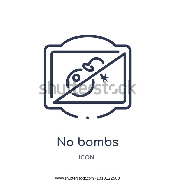 No Bombs Icon Traffic Signs Outline Stock Vector (Royalty Free ...