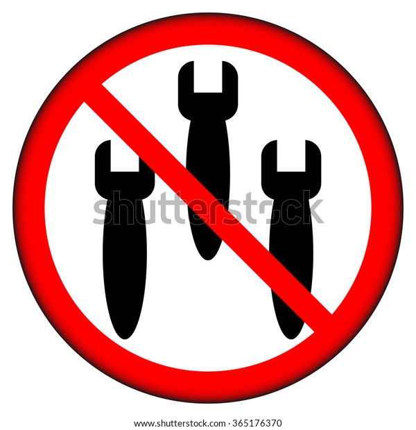 No Bombs Sign On White Background Stock Vector (Royalty Free) 365176370 ...