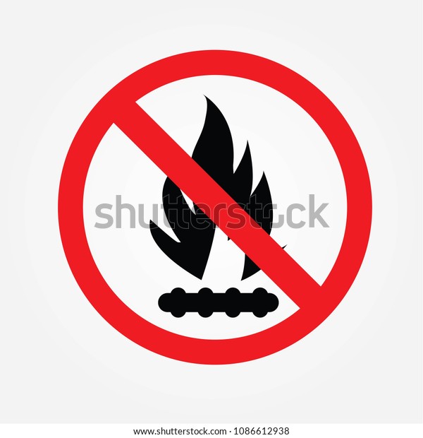 No Bonfire Sign Vectorfire Signdo Not Stock Vector (Royalty Free ...