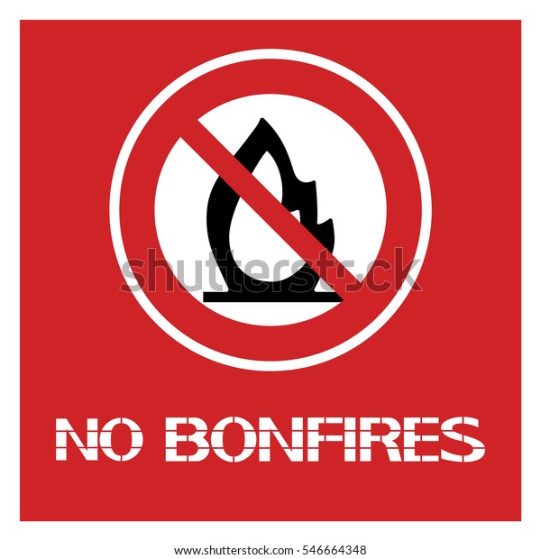 No Bonfires Sign Prohibiting Round Sign Stock Vector (Royalty Free ...