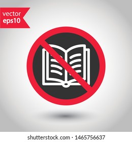 No Book Icon Prohibited Reading Vector Stock Vector (Royalty Free ...