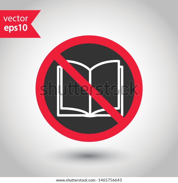 No Book Icon Prohibited Reading Vector Stock Vector (Royalty Free ...