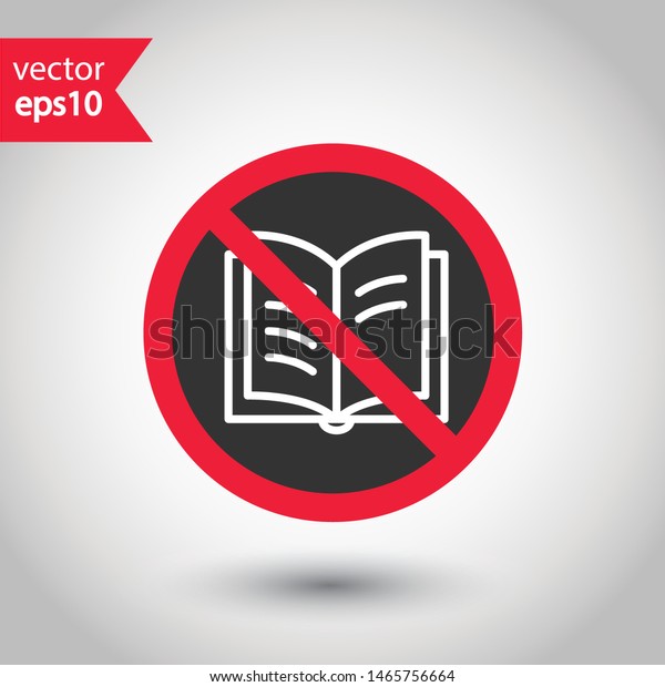 No Book Icon Prohibited Reading Vector: vector de stock (libre de ...