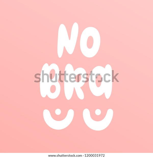No Bra text vector illustartion. 13 october day. Design fo print card ...