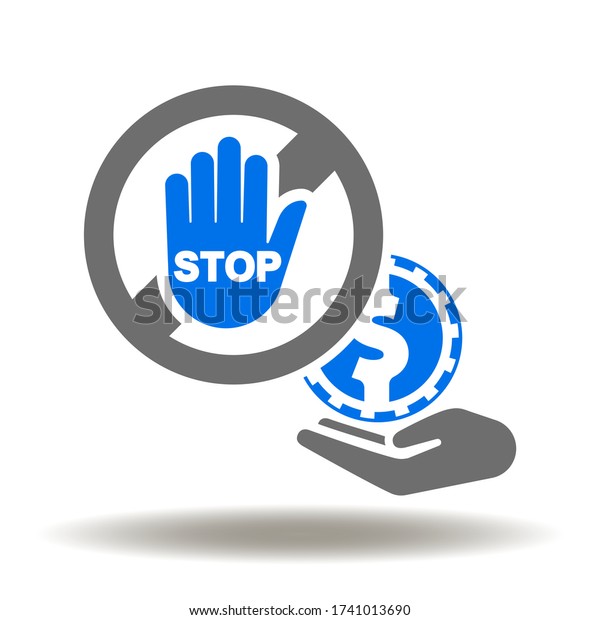 No Bribery Corruption Logo. Hand give money and hand stop gesture icon ...