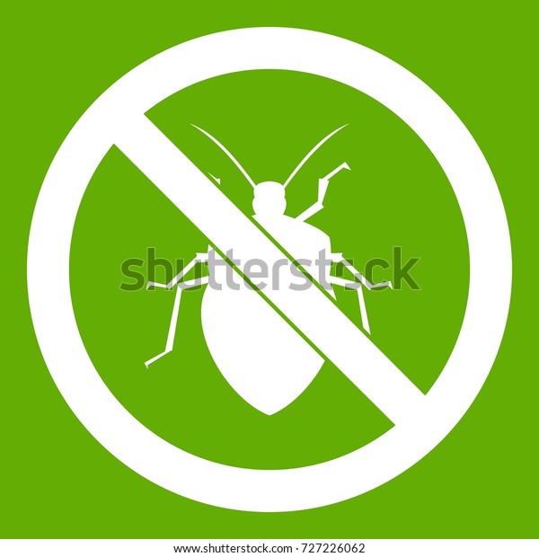 No Bug Sign Icon White Isolated Stock Vector (Royalty Free) 727226062 ...