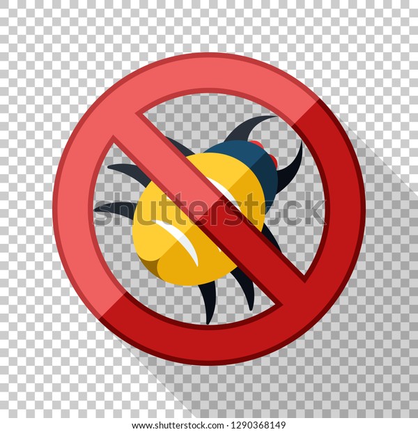 No Bugs Sign Flat Style Long Stock Vector (Royalty Free) 1290368149 ...