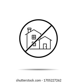 No Building House Icon Simple Thin Stock Vector (Royalty Free ...