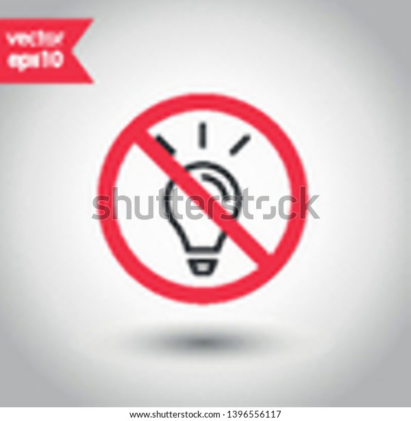 No Bulb Icon Forbidden Lamp Icon Stock Vector (Royalty Free) 1396556117 ...