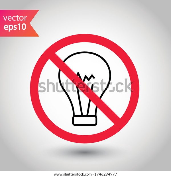 No Bulb Icon Forbidden Lamp Icon Stock Vector (Royalty Free) 1746294977 ...