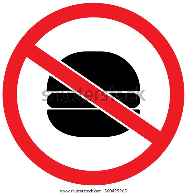 no burger, prohibited sign