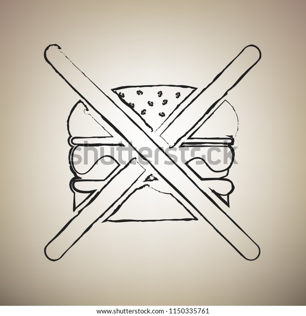 No Burger Sign Vector Brush Drawed Stock Vector (Royalty Free ...