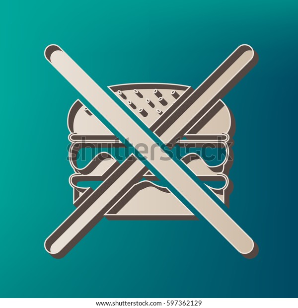 No Burger Sign Vector Icon Printed Stock Vector (Royalty Free ...