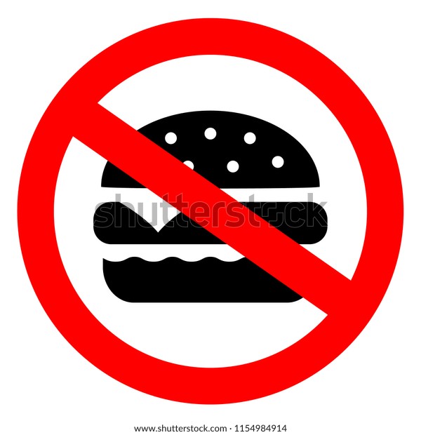No Burger Vector Sign On White Stock Vector (Royalty Free) 1154984914 ...
