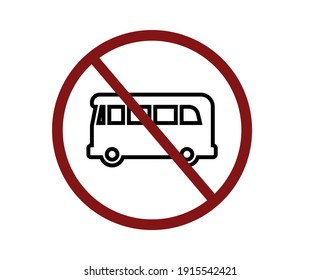 No Bus Icon Vector Linear Style Stock Vector (Royalty Free) 1915542421 ...
