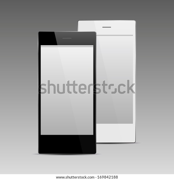 No Button Black White Mobile Phone Stock Vector (Royalty Free ...
