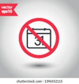 No Calendar Icon Forbidden Date Icon: เวกเตอร์สต็อก (ปลอดค่าลิขสิทธิ์ ...