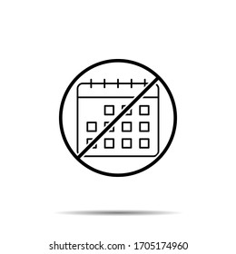 No Calendar Icon Simple Thin Line Stock Vector (Royalty Free ...