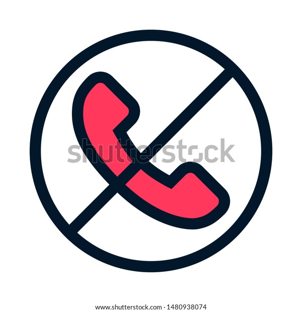 No Call Icon Calls Restricted Icon Stock Vector (Royalty Free ...