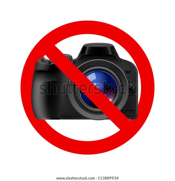 No Camera Allowed Sign Illustration On Stock Vector (Royalty Free ...