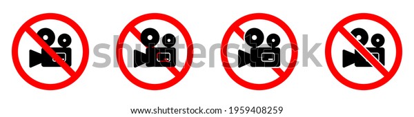 No Camera Icon Video Camera Prohibited 库存矢量图（免版税）1959408259 | Shutterstock