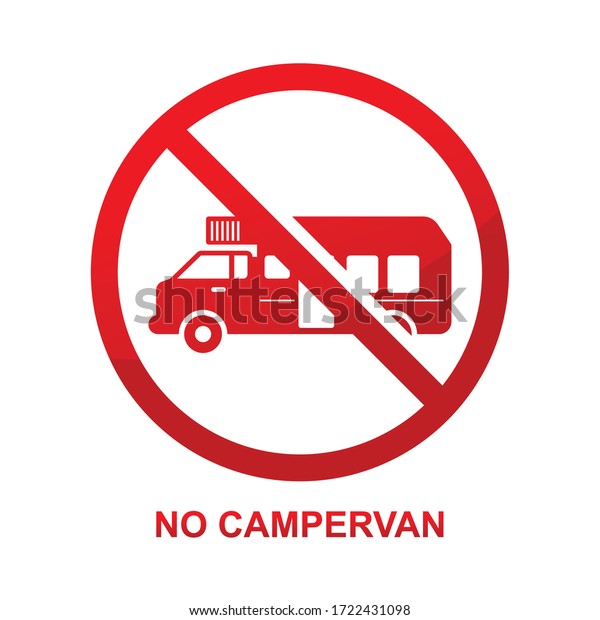 No Campervan Sign Isolated On White Stock Vector (Royalty Free ...