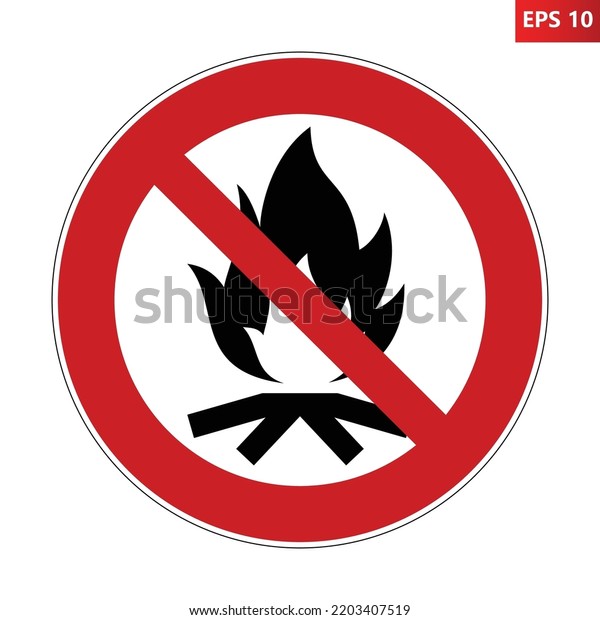 No Campfire Sign Vector Illustration Red Stock Vector (Royalty Free ...