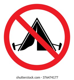 No Camping Sign Stock Vector (Royalty Free) 376474177 | Shutterstock